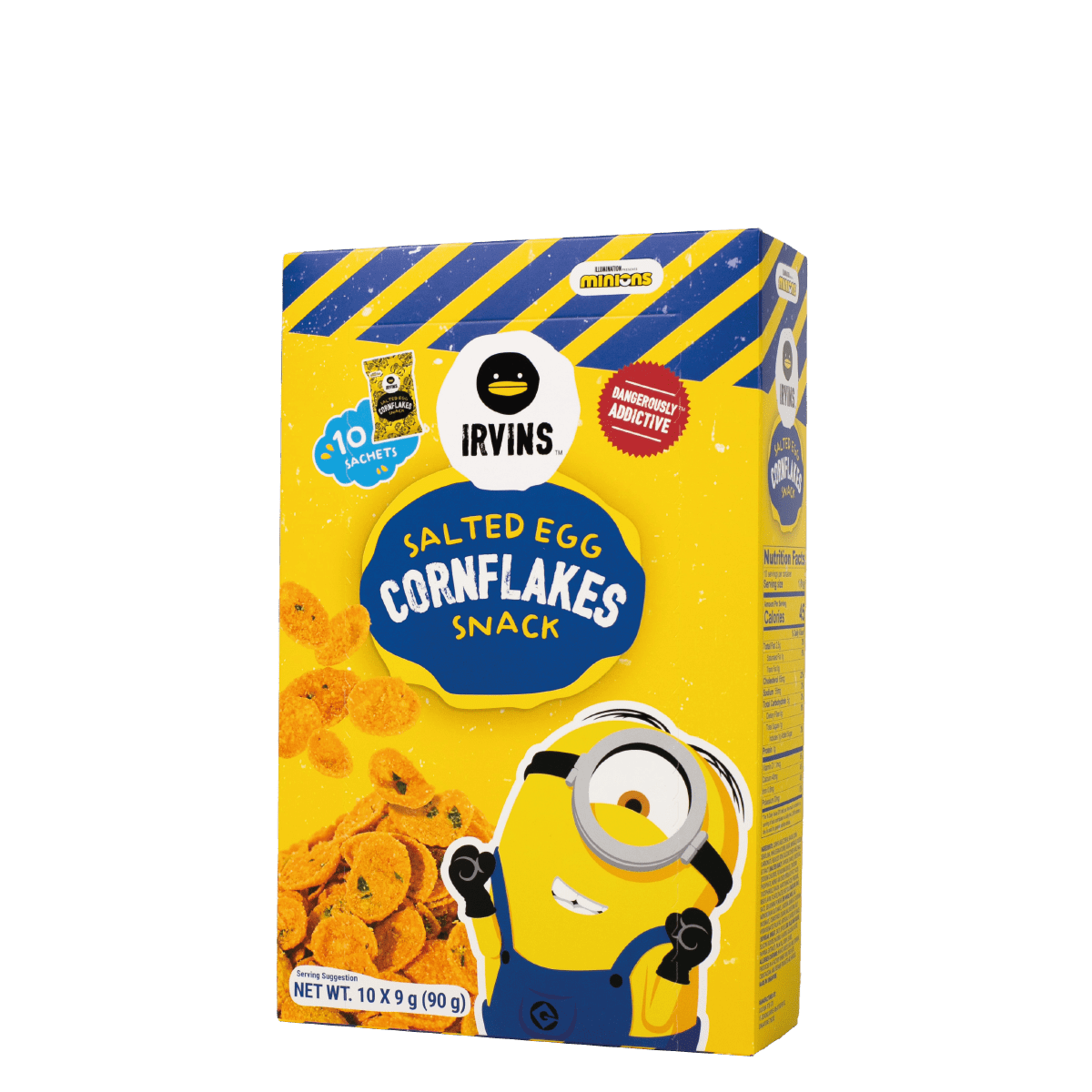 IRVINS x MINIONS Salted Egg Cornflakes Snack 90g (10 sachets x 9g) wit